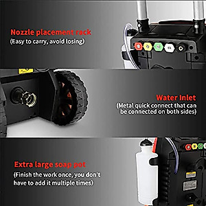 mrliance Electric Pressure Washer 1.9GPM Power Washer 1800W High Pressure Washer Cleaner Machine with 5 Interchangeable Nozzle & Hose Reel, Best for Cleaning Patio, Garden,Yard