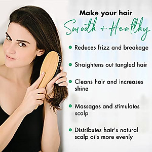 Beauty by Earth Boar Hair Brush for Fine Hair - Boar Bristle Hair Brush for Thick Hair - Boar Brush for Fine Hair - Mens Hair Brush for Thin Hair - Boars Hair Brush for Women