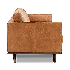 POLY & BARK Nolita Sofa in Full-Grain Pure-Aniline Italian Leather, Cognac Tan