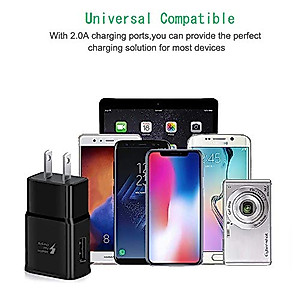 Adaptive Fast Charging USB Wall Charger, 2-Pack Fast Charging Block Travel USB Charger Adapter Compatible Samsung Galaxy S21 S20 S10 S9 S8 S7 Edge Plus, Note 8 9 10+, A13 A32 A52 A53, LG G5 G6 G7