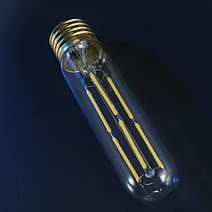 T10 Led Bulb,Dimmable 6W Led Tubular Bulbs, 60 Watt Incandescent Bulb Equivalent, 5000K Cool White, Clear Glass, E26 Base Lamp Bulb, for Cabinet Display Cabinet etc. (Cool White-6P)