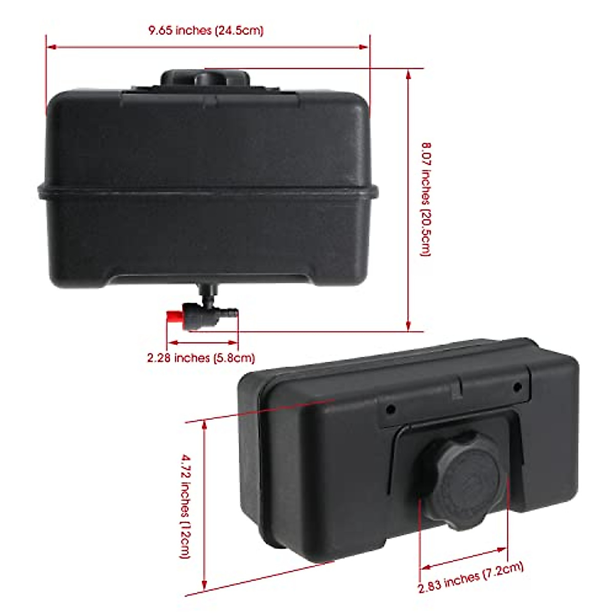 Replacement 691993 Fuel Tank for Briggs and Stratton for Troy-Bilt for Garden Way Chipper Shredder 4-quart Gas Tank with Cap and Shut Off Valve