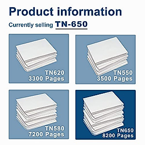 TN-650 TN650 (1 Pack Black) High Yield Toner Cartridge Replacement for Brother DCP-8060 8065DN 8080DN 8085DN HL-5240 5370DW/DWT 5250DN/DNT 5270DN 5380DN 5350DN/DNLT 5280DW Printer.
