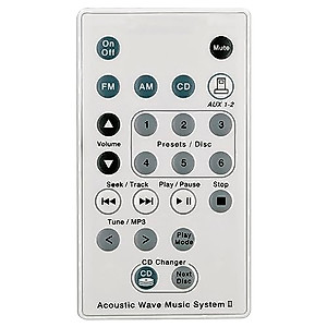 Replacement Remote Control for Bose AWR1R2 AWR1R3 AWR1W3 AWR113 AWR131 AWR1W2 Wave Radio Audio System