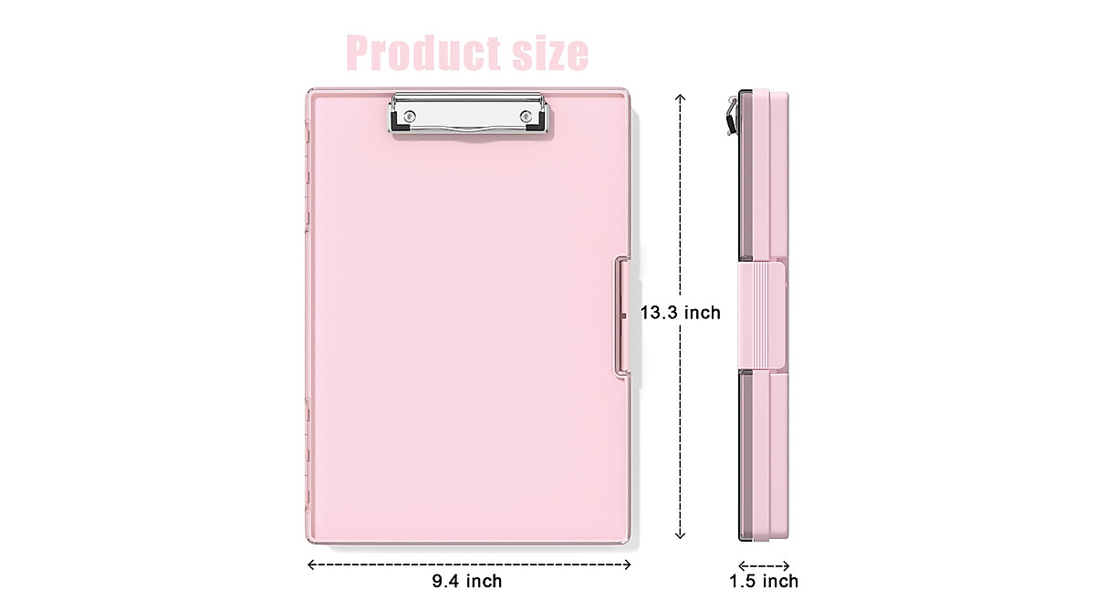 Hongri Pink Clipboard with Storage – Heavy Duty & Dual Compartments