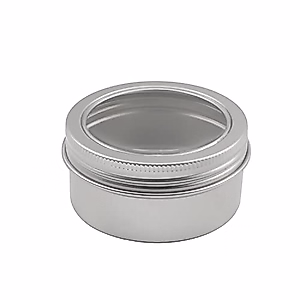 Othmro 3.4 oz Round Metal Tins Aluminum Tin Cans Jar Refillable Containers 100ml Tin Cans Tin Bottles Containers with Screw Lid for Lip Balm Crafts Cosmetic Candles Silver 68×35mm