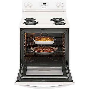 Frigidaire FCRC3012AW 30" Electric Range with 4 Coil Elements 5.3 cu. ft. Oven Capacity Store-More Storage Drawer Electronic Kitchen Timer in White