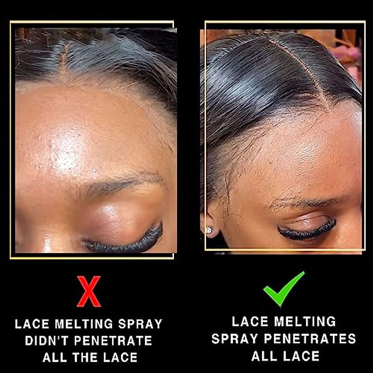 Lace Melting and Holding Spray Glue-Less Hair Adhesive for Wigs, Lace Bond Adhesive Spray Wig Spray for Closure Wigs Closure Front Extensions, Strong Natural Finishing Hold with Control Wig Kit Set