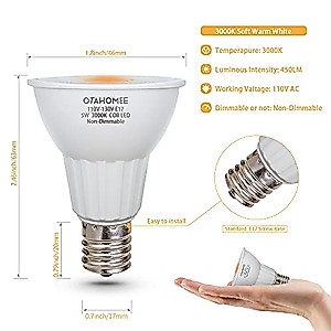 OTAHOMEE E17 LED Light Bulb,E17 Intermediate Base Type R14 Reflector LED Spotlight Bulb Used for Desk Lamp,Cabinet Lighting,Reading Lamp,5W(60W Equivalent) Warm White 3000K Non-Dimmable 1Pack