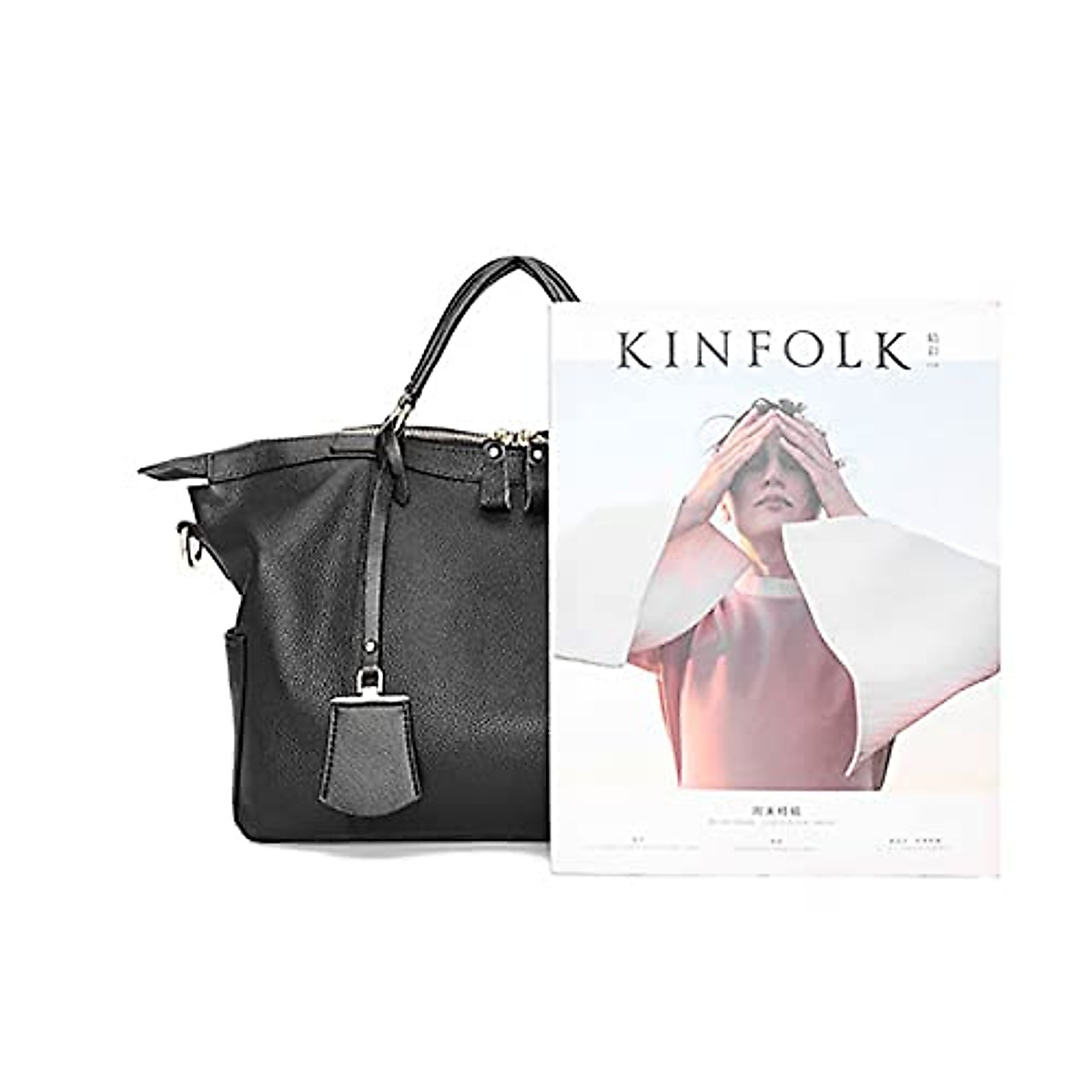 Women's Top-Zip Satchel Leather Handbag Lady Cross body Bag Female Cowhide Tote Bag