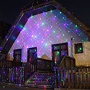 Motion Pattern Firefly 3 Models in 1 Continuous 18 Patterns LEDMALL RGB Outdoor Laser Garden and Christmas Lights with RF Remote Control and Security kit