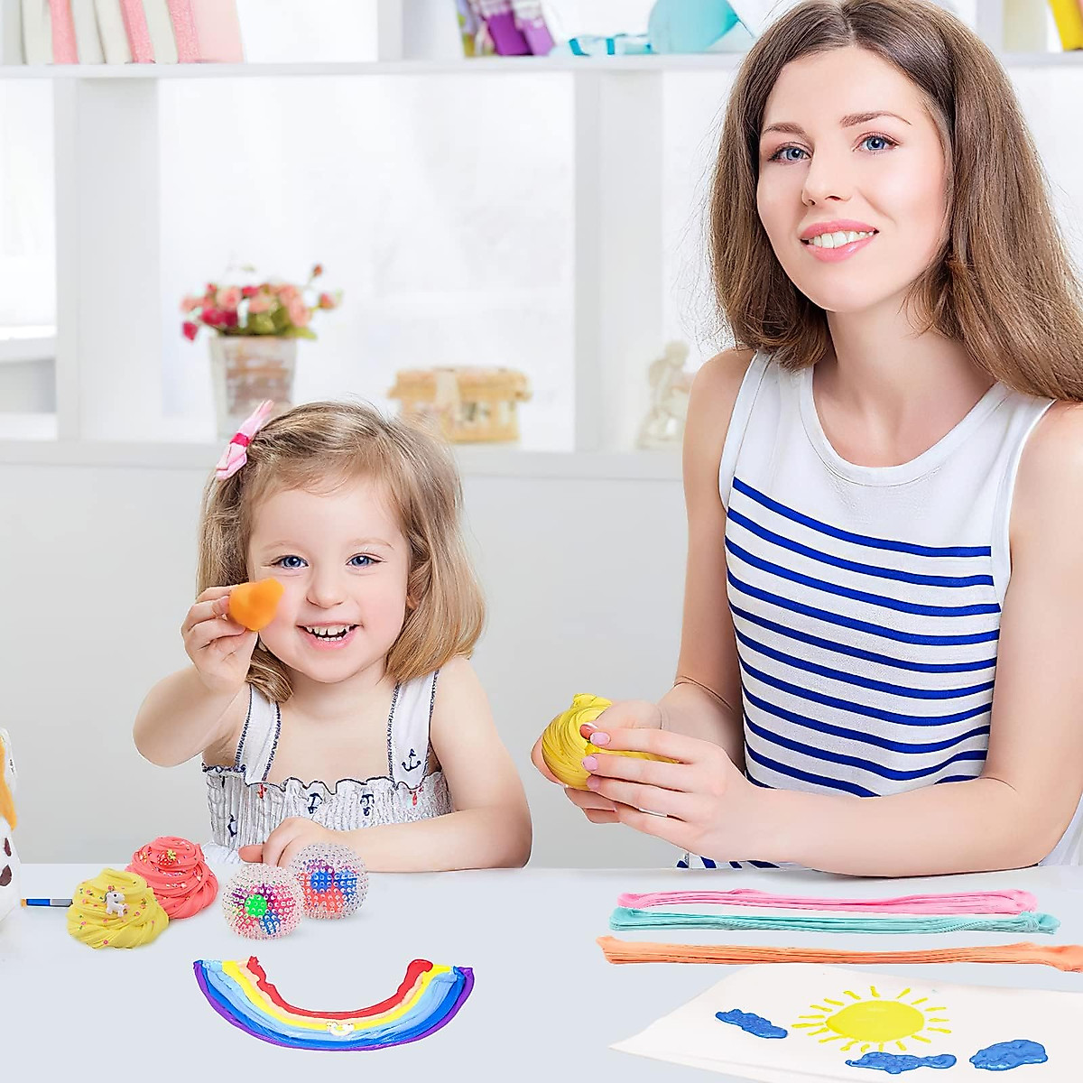 Butter Slime Kit 19 Pack, with 2 Pack Stress Relief Balls, Scented Fruit Mini Slime for Kids Party Favor, Unicorn Crunchy Slime Toys for Girls Boys, Super Soft and Non-Sticky