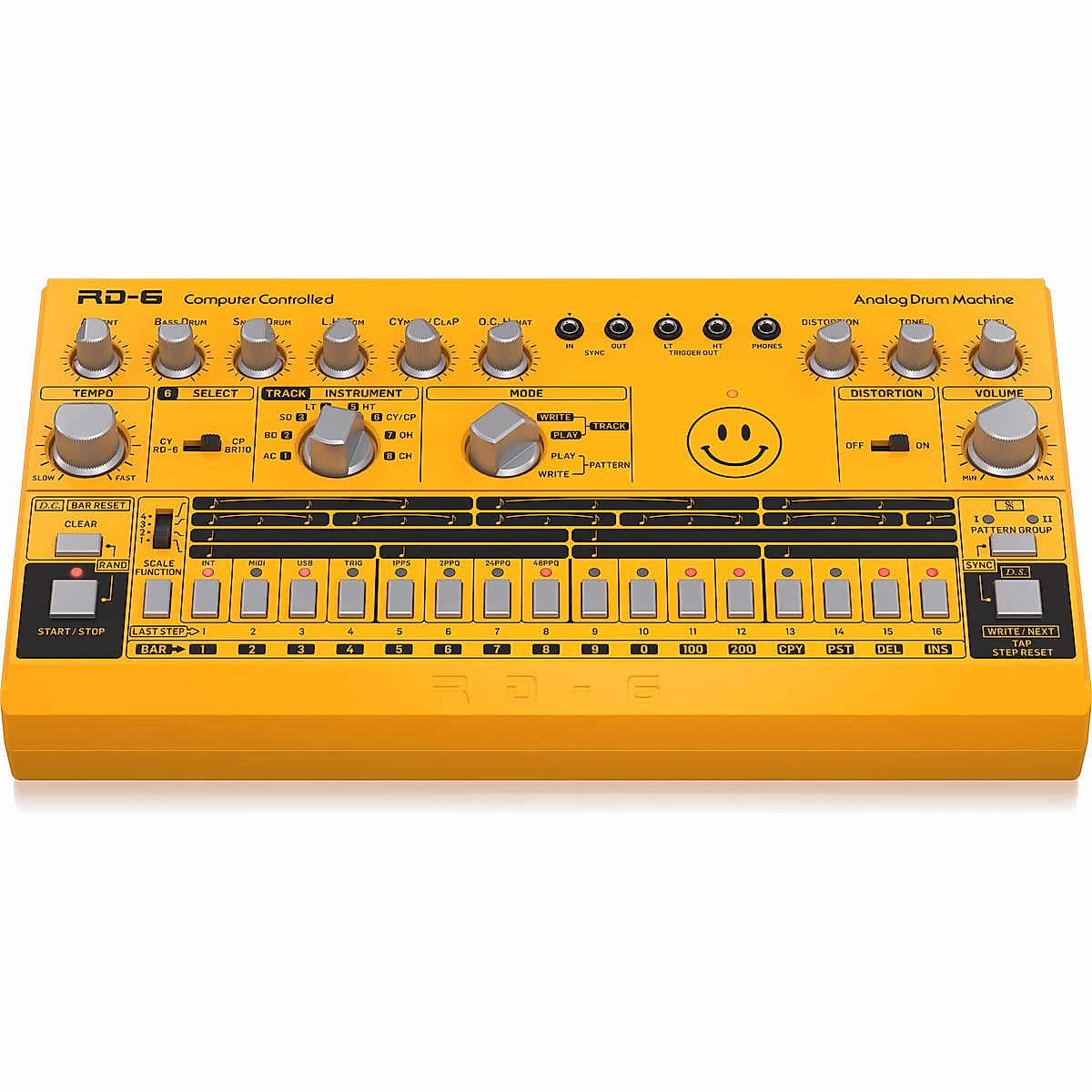 Behringer RD-6-AM Analog Drum Machine - Yellow