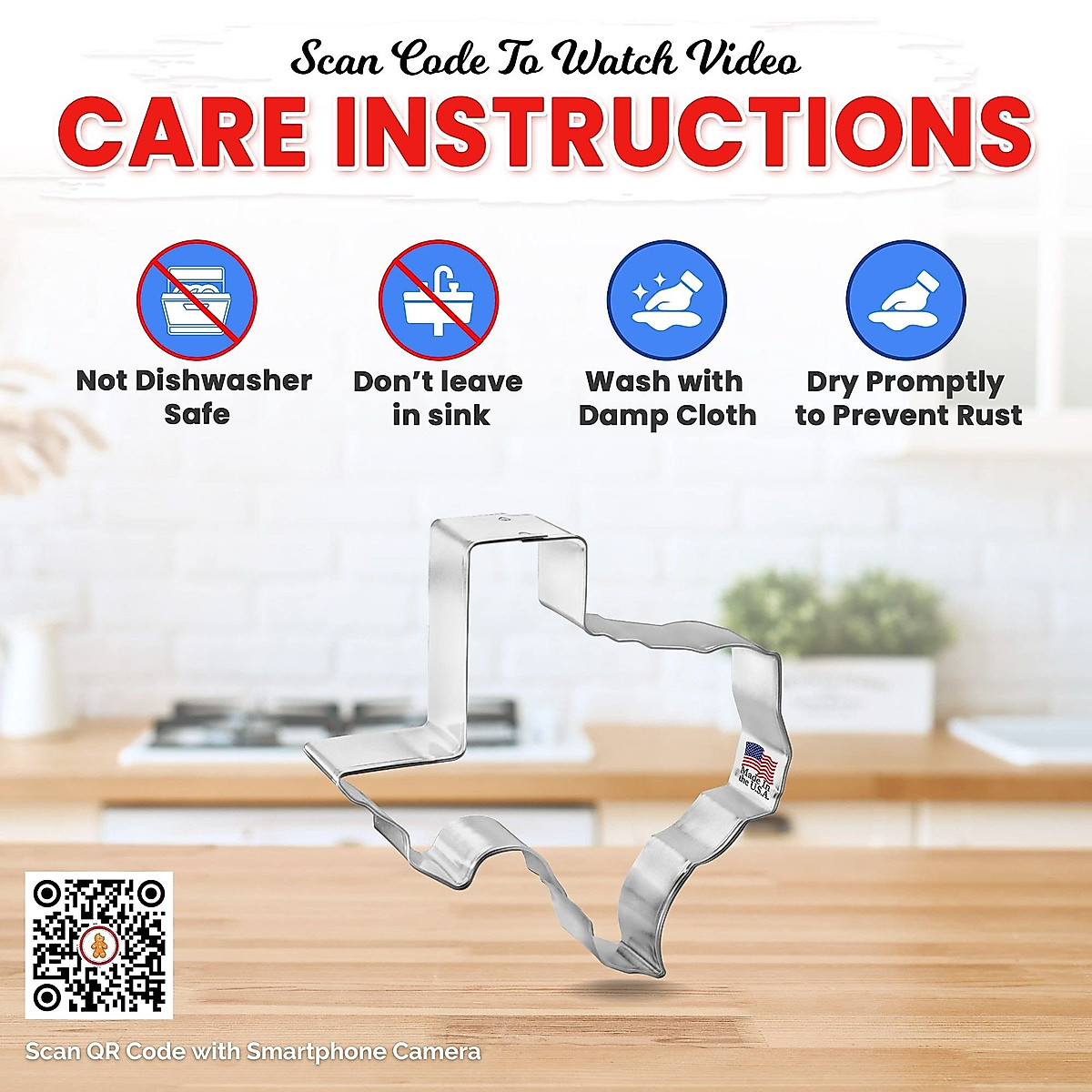 Foose Texas Cookie Cutter 4.75 Inch – USA Made - Tin Plated Steel Cookie Cutters – Texas Cookie Mold