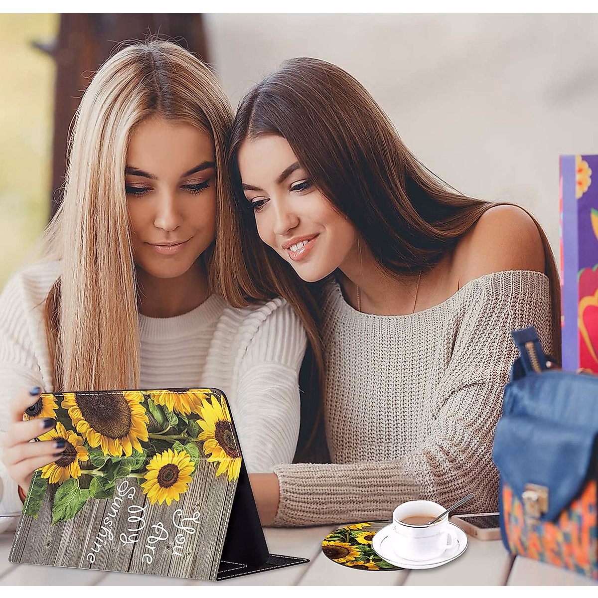 FVAENDHIO Case for Amazon Kindle Fire HD 8 & Fire HD 8 Plus Tablet (12th/10th Generation, 2022/2020 Release) - Premium PU Leather Cover with Auto Sleep Wake, You are My Sunshine, Sunflower