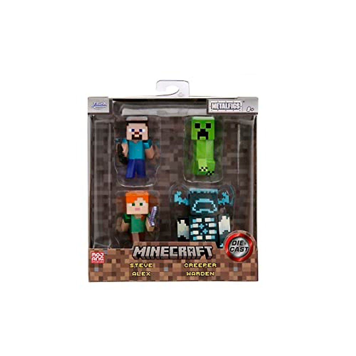 Jada Set of 4 Diecast Figures Minecraft Video Game Metalfigs Series Diecast Models