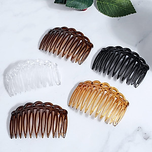 Prasacco 16 Pcs Women Hair Comb Accessories Plastic Twisthair French Hair Side Combs Hair Clips for Bridal Wedding Veil Teeth Hair Combs for Women Girls