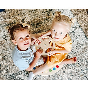 Wooden Spinner Seat - Sit and Spin - Bigger Size - Classic Spinning Activity Toy for Toddlers & Kids All Ages (Patent Pending)