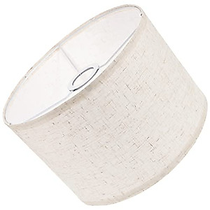 BESPORTBLE Lamp Shades, Small Lampshades 7.9 Top, Drum Lampshades, Natural White Linen Lampshades Hand Crafted Shades Replacement for Table Lamp, Floor Lamp