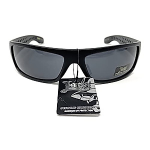Locs Mad Dog Hardcore Gangster Cholo Narrow Rectangular Sunglasses (Matte Black)