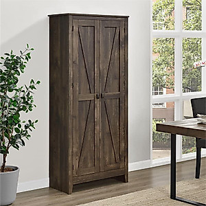 Ameriwood Home Farmington Wide Storage Cabinet, 31.5", Rustic