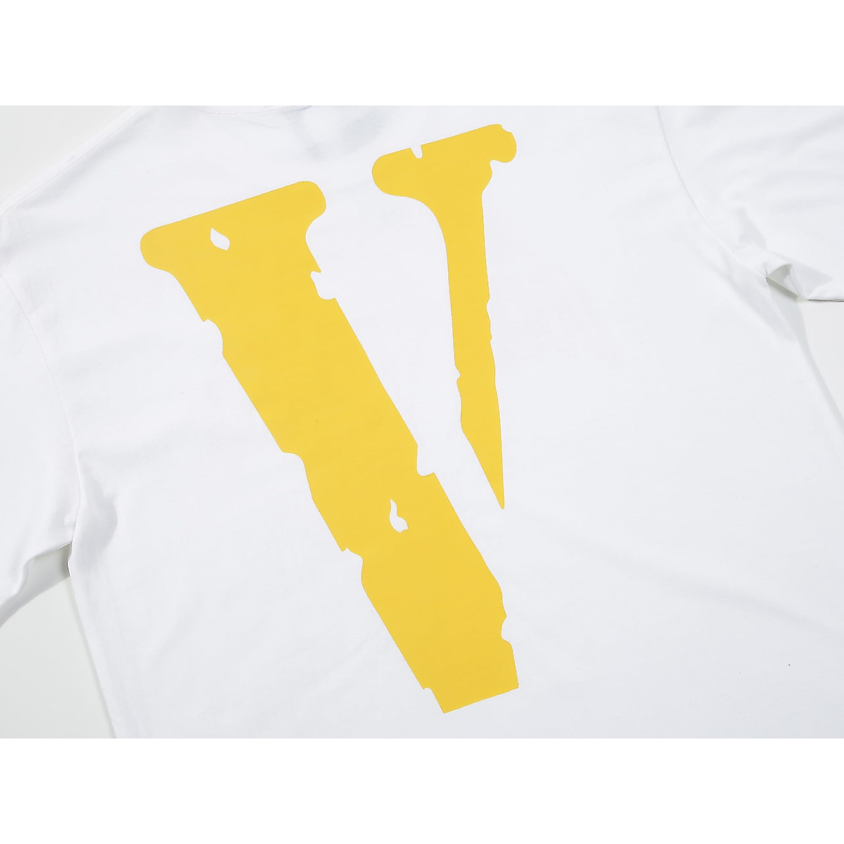 SUONUYB Men's T-Shirt Fashion Big V Letter Printing Shirt Casual Couple Hip-Hop Short-Sleeved Wide Version T-Shirt Small