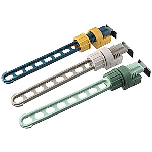 hobbyme Clothes Drying Rack, 3 PCS Rotary Clip-on Hanger for Travel, Flexible Drying Racks for Laundry, Wall Mounted Drying Racks for Door Window, Hanging Accessories(Gray/Blue/Green)