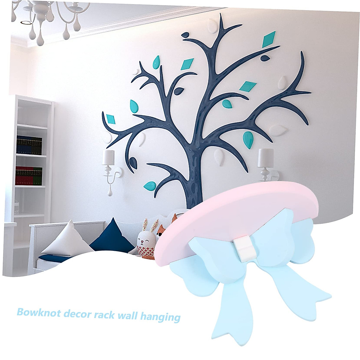 CORHAD 1pc Bow Tie Rack Office Decor Wall Shelf Bowknot Bedroom Shelf Floating Shelves Nursery Decor Office Shelving Kids Bookshelf Semi Wooden Small Bookshelf Child