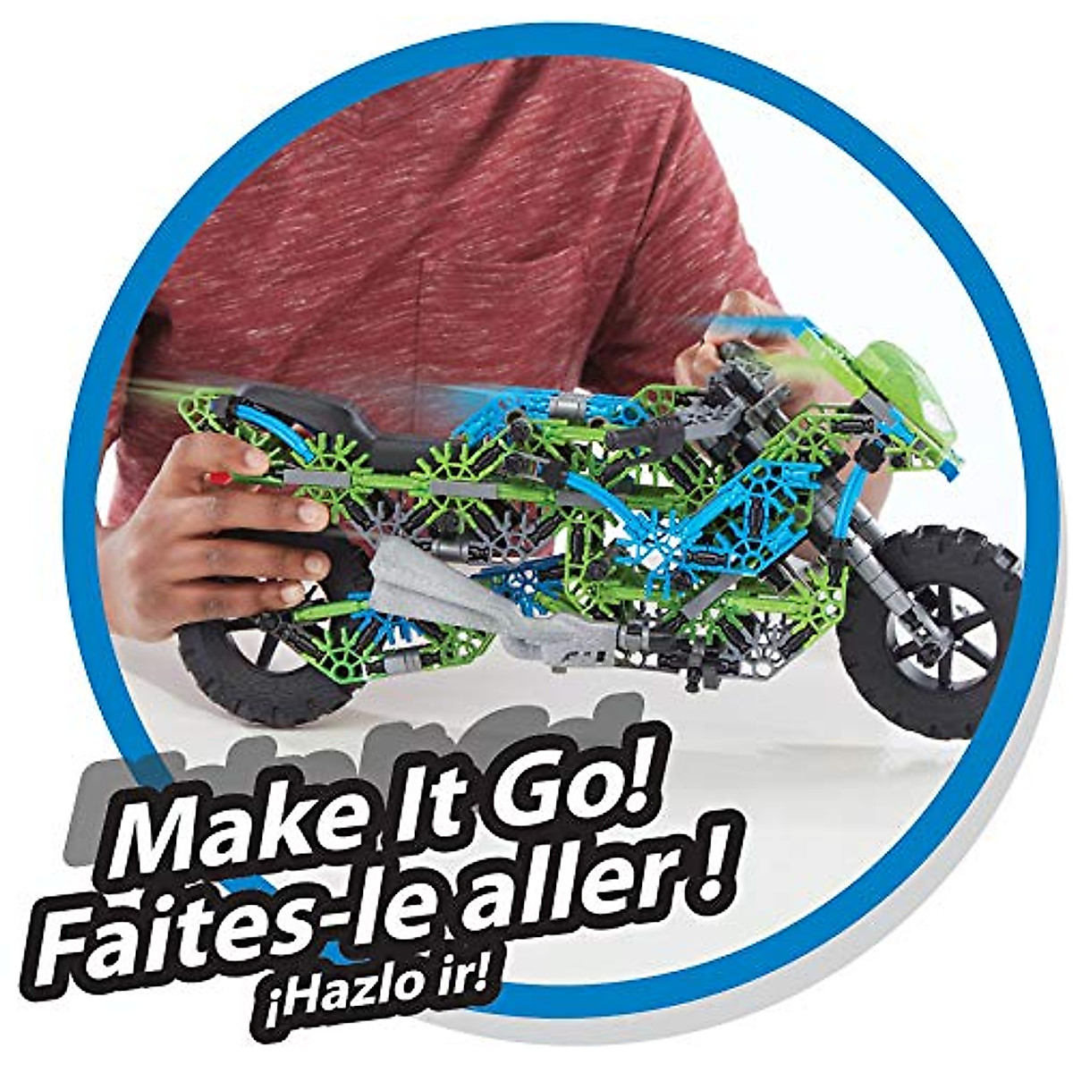 K'NEX Mega Motorcycle Building Set - Ages 9+ - 456 Parts - Working Suspension, Authentic Replica Model, Advanced Stem Building Toy for Boys & Girls - 14.5" L X 6" H