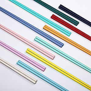 Boao 12 Pairs Reusable Fiberglass Chopsticks, Dishwasher Safe Lightweight Chopsticks Set (Multicolor)