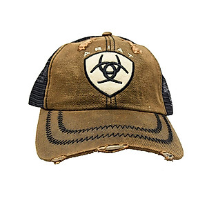 ARIAT Men's One Size Distressed Oil Mesh, Brown/Black