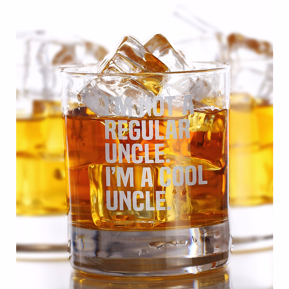 Promotion & Beyond I'M NOT A REGULAR UNCLE I'M A COOL UNCLE Whiskey Glass - Funny Gift for Dad Uncle Grandpa From Daughter Son Wife - Father's Day