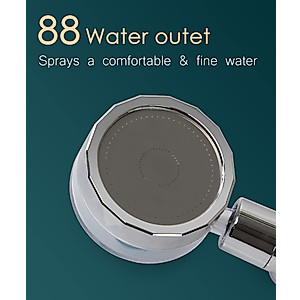 High Pressure Shower Heads, Handheld Turbo Fan Shower, Hydro Jet Shower Head Kit with 3 Filters and Pause Switch, water softener shower head hydro shower jet head Turbocharged Shower Head