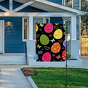 My Little Nest Seasonal Garden Flag Easter Eggs Butterfly Vertical Garden Flags Double Sided for Home Farmhouse Yard Holiday Flag Outdoor Decoration Banner 12"x18"