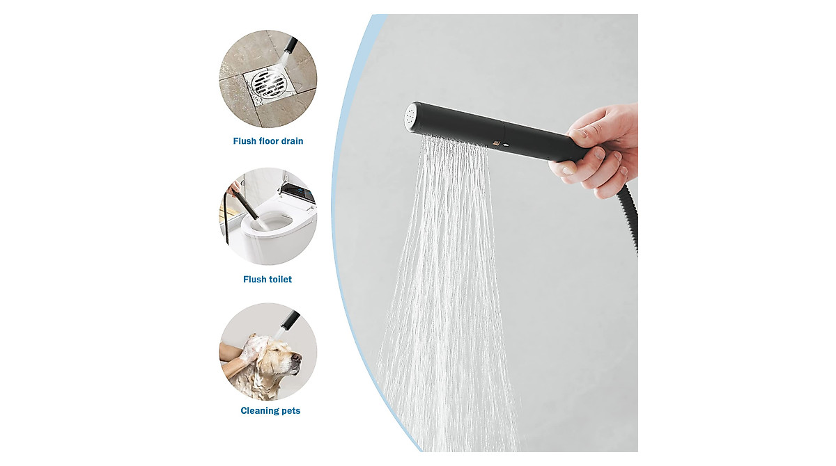 RUMOSE Matte Black Freestanding Tub Filler - High Flow Faucet