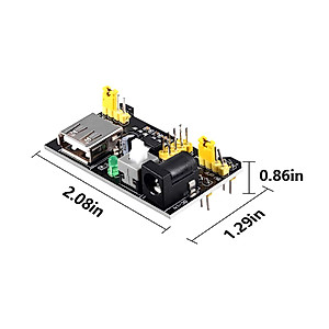 Aoicrie 10PCS 3.3V 5V Power Supply Module for MB102 102 Prototype Breadboard DC 6.5-12V or USB Power Supply Module