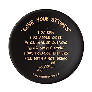 Enesco Designs by Lolita Love Your Stripes Zebra Hand-Painted Artisan Wine Glass, 1 Count (Pack of 1), Multicolor