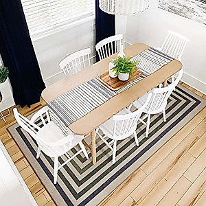 Lahome Modern Geometric Easy Jute Rug, Washable 5x7 Rug Indoor Outdoor Rugs Farmhouse Large Dining Room Bedroom Rug, Contemporary Throw Mat Non Slip Natural Area Rug for Backyard Office RV