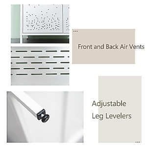 CJF Storage Cabinet, Metal Wardrobe Armoire Closet with Hanging Rod for Bedroom, Laundry Room(White)