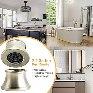 Faucet Aerator Compatible with Moen 116618BN, Faucet Parts High Flow Sink Aerator Replacement for Shower Bathroom Kitchen 2.2 Gallon Per Minute,Brushed Nickel Finish