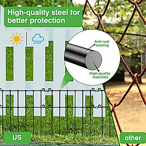 25 Pack Garden Fence No Dig Fencing, 17inchx19ft Rustproof Metal Wire Panel Animal Barrier Fence for Dogs, Yard Guard Fence Landscape Patio Outdoor Decor.