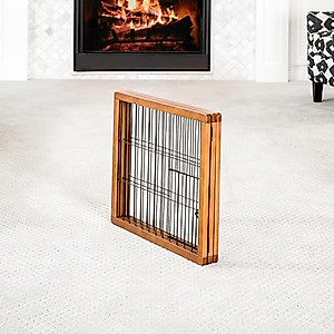 Carlson Pet Products Design Paw 62-Inch Super Wide 3 Panel Premium Wooden Pet Gate,Brown