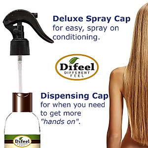 Difeel Scalp Care Leave in Conditioning Treatment - Peppermint Oil 6 oz. with Spray Cap & Dispensing Cap