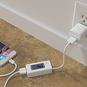 PowerJive USB Voltage/Amps Power Meter Tester Multimeter, Test Speed of Chargers, Cables, Capacity of Power Banks