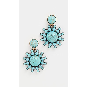 Elizabeth Cole Women's Roscoe Earrings, Turquoise, Floral, One Size