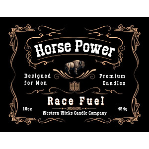 Western Wicks Candles for Men, Race Fuel Scent, 16oz jar candle, double wick