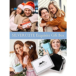 SILVERCUTE Light Blue Butterfly Pendant Necklace 925 Sterling Sterling Silver Cute Insect Animal Pendant & Chain for Women