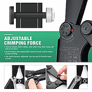 iCrimp Wire Rope Crimping Tool for Aluminum Oval Sleeves,Double Sleeves,Crimping Loop sleeve from 3/64-inch to 1/8-inch -15 inch Length