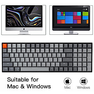 Keychron K4 96% Layout Bluetooth Wireless Mechanical Keyboard, 100 Keys/USB C/White LED Backlit/Gateron G Pro Red Switch/N-Key Rollover, Gaming Keyboard for Mac Windows, Version 2