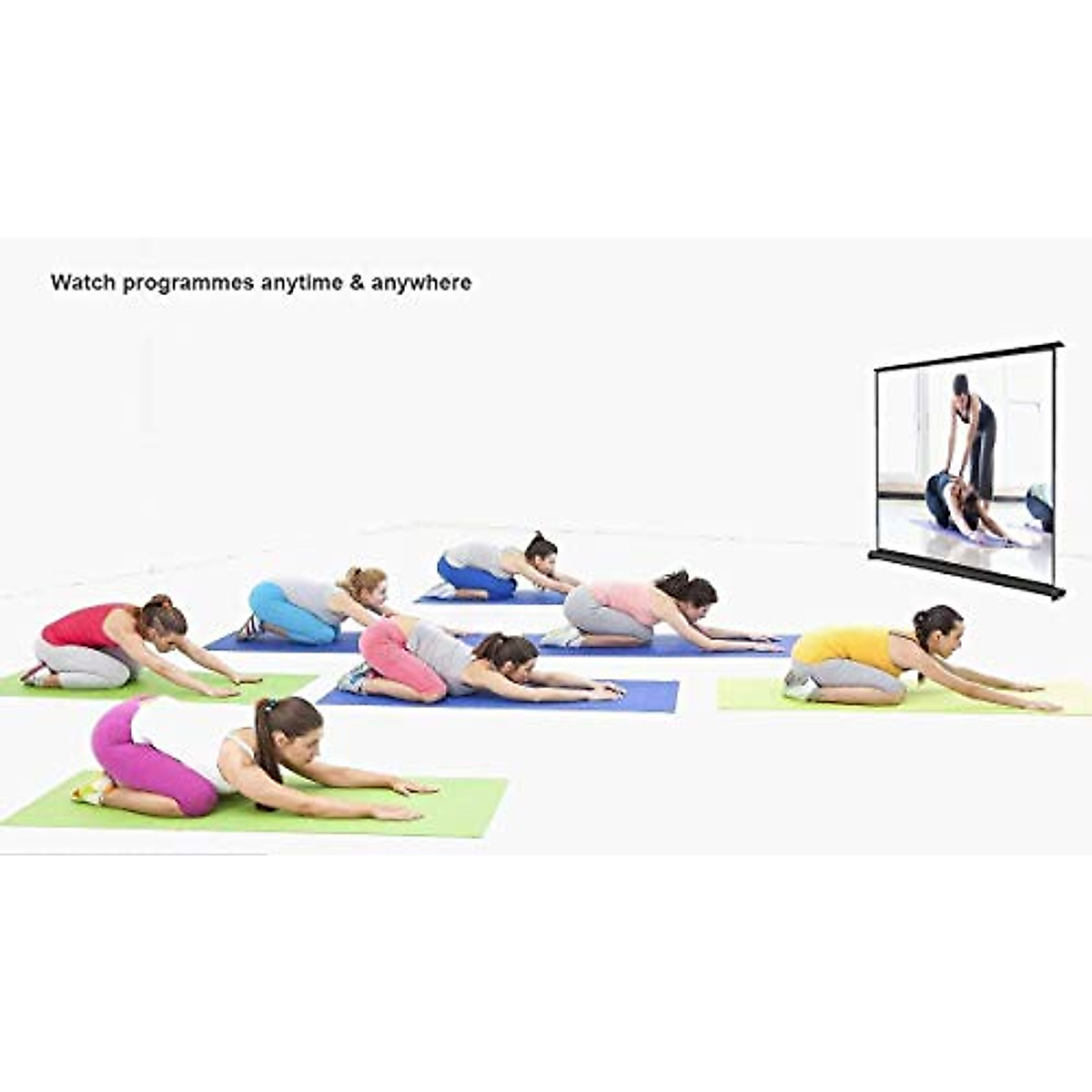 Cocar 50" Portable Projection Screen for Mini/Professional LED/LCD/DLP Projector Self Standing Pull-Out Style Indoor Outdoor Home Cinema Meeting - 4:3/16:9